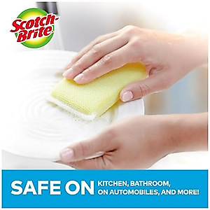 Scotch-Brite Dobie Pads, Dobie Sponge for All Purpose Cleaning of Kitchen, Bathroom, and Household, Non Scratch Dobie Cleaning Pads Safe for Non-Stick Cookware, 12 Dobie Pads