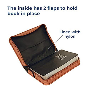 Personalized Royal Monogram Large Leatherette Book/Bible Cover with Handle and Zipper | Custom Book/Bible Cover | Personalized Laser Engraved