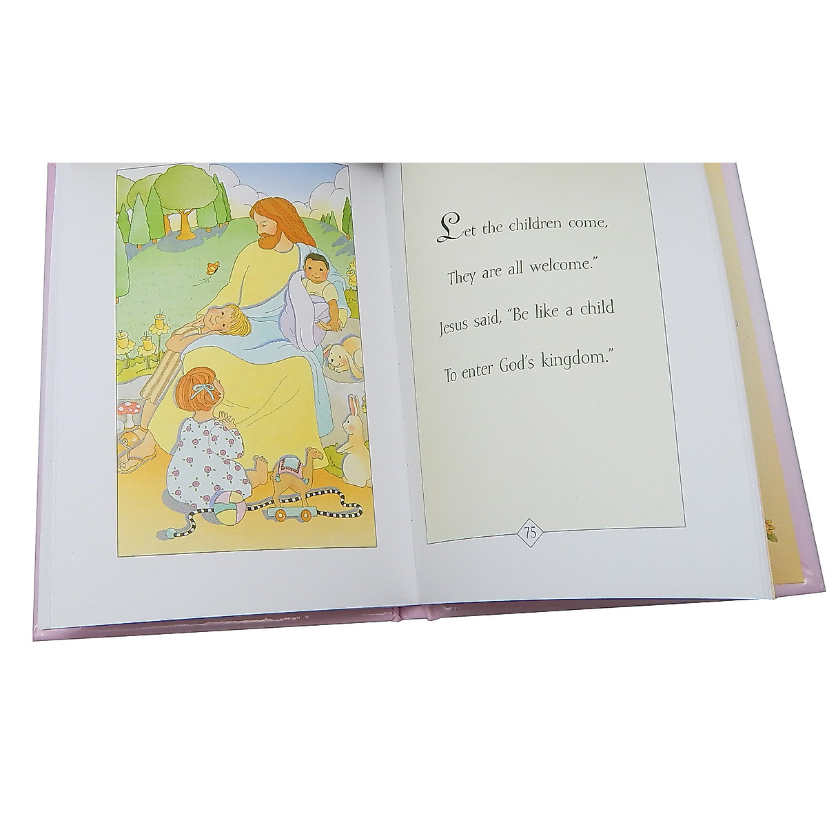 Baby Girl First Bible and 4 Inch Pewter Baptism Guardian Angel Crib Cross