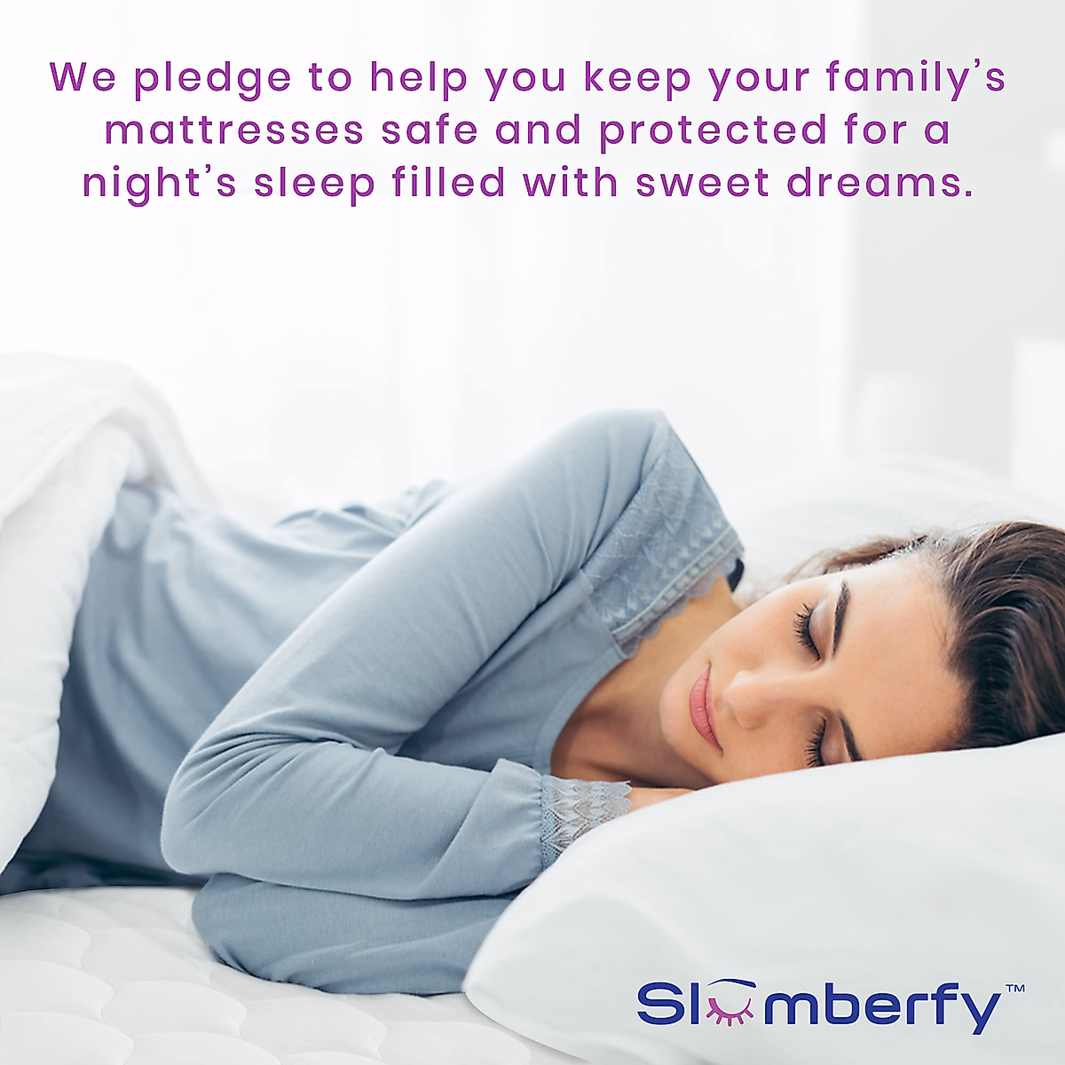 Queen Size Waterproof Premium Mattress Pad by Slumberfy – Quilted Fitted Bamboo Mattress Protector - All Natural & Breathable Fabric, Cooling Mattress Topper (60x80 in)