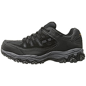 Skechers Men's Cankton Steel Toe, Black/Charcoal, 12
