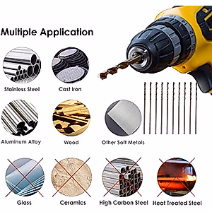 Mtsooning 10PCS 1.3mm Mini Drill Bits, Small Steel Twist Drilling Kit, Precision Hss Drilling Tool for Metal, Wood, Manual Work DIY, Crafts Jewelry, Assembling, Model Making