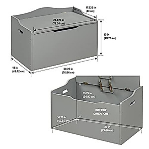 Lift Top Bench Seat Wooden Toy Box with Safety Hinge