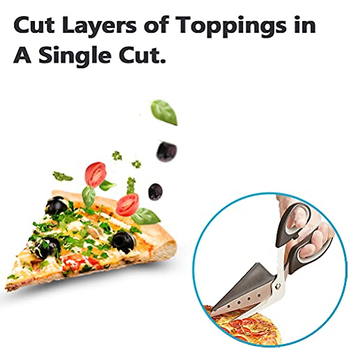 Pizza Scissors Cutter One-Handed Operation Stainless Steel Pizza Spatula Slicer