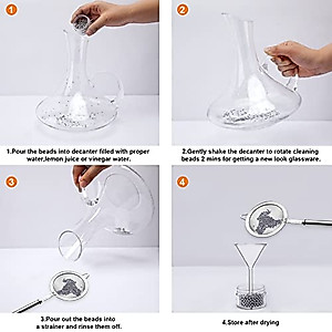 1000 PCS Decanter Cleaning Beads, 304 Stainless Steel Cleaning Balls for Glassware, Reusable Cleaning Beads for Wine Decanters Water Bottle Carafe and Vase