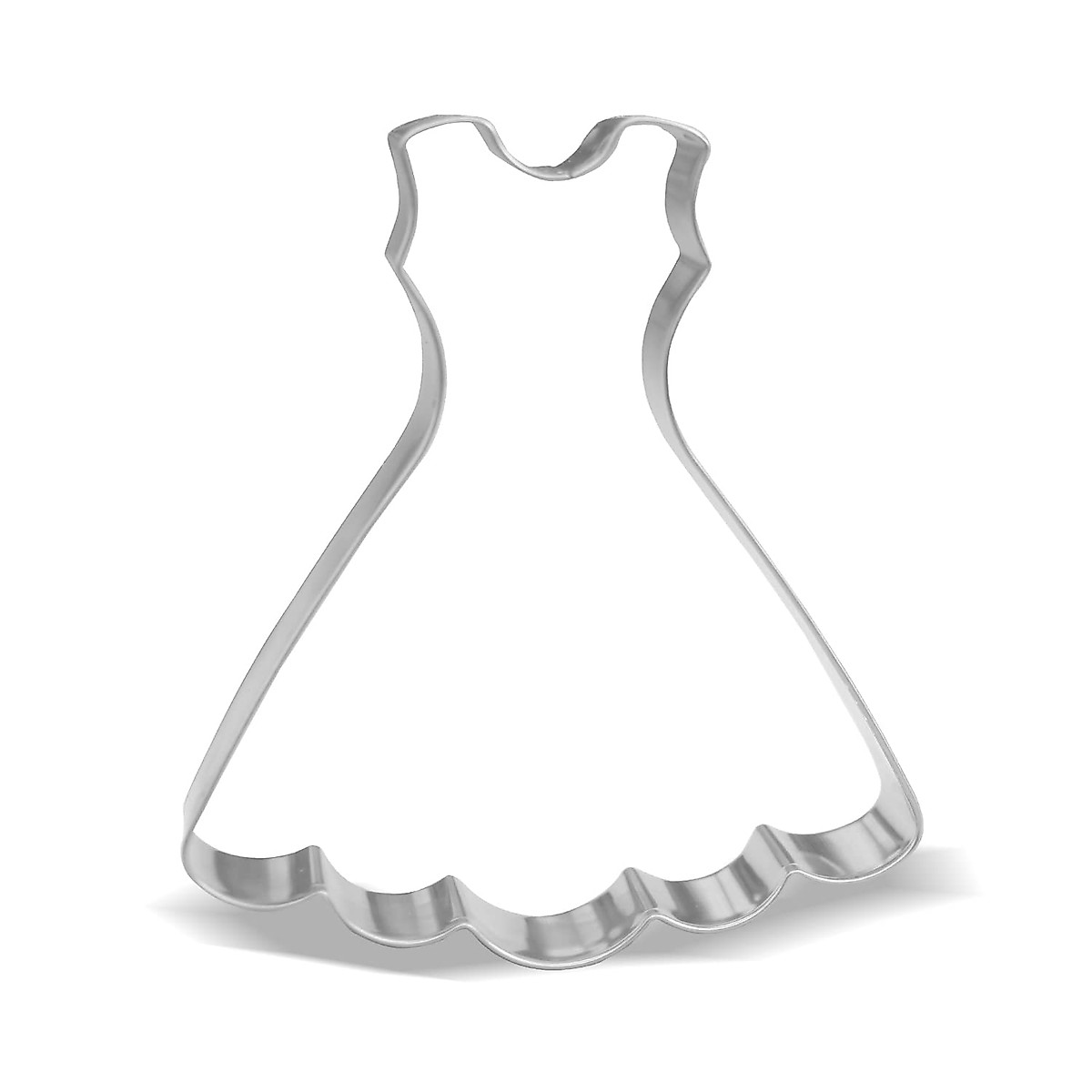 4.4 inch Wedding Dress Cookie Cutter - Stainless Steel