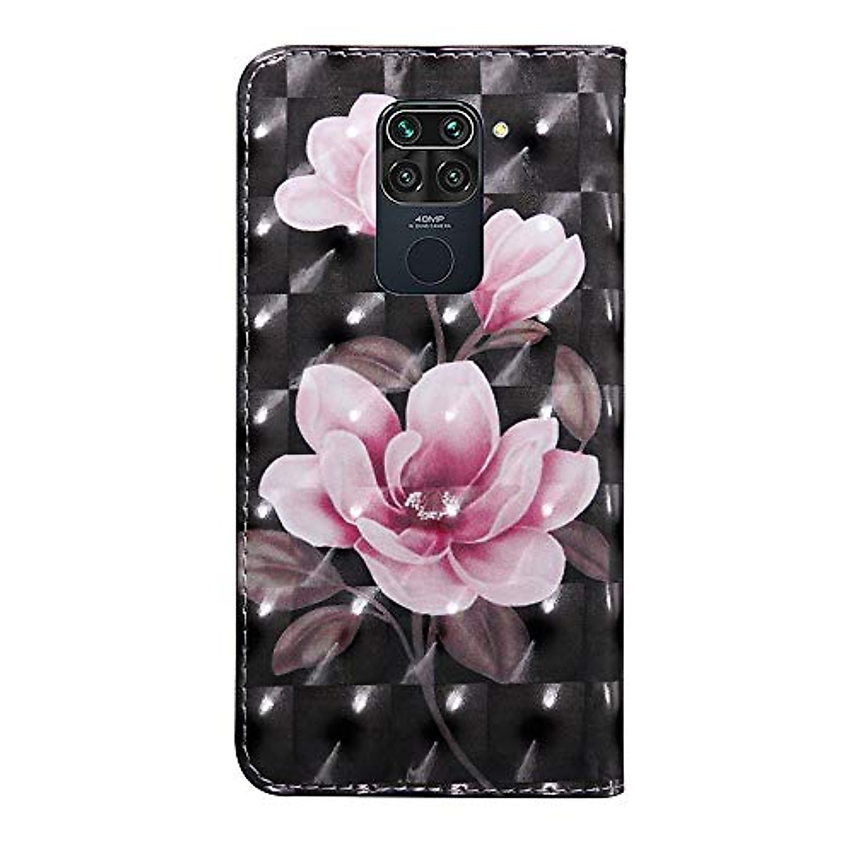Asdsinfor Compatible with Xiaomi Redmi Note 9 Case 3D Stylish Wallet Case Credit Cards Slot with Stand for PU Leather Shockproof Flip Magnetic Compatible with Xiaomi Redmi Note 9 Pink Flower BX