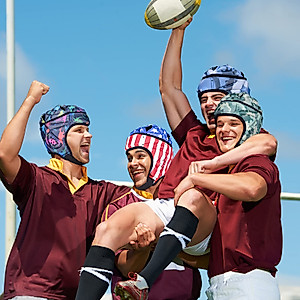 TUOYR Soft Helmet Rugby Headgear Flag Football Helmet 7 on 7 Shell Padded Headguard Adjustable Head Protector Soccer Goalie Lacrosse Goalkeeper Head Protection for Youth Kids Adult