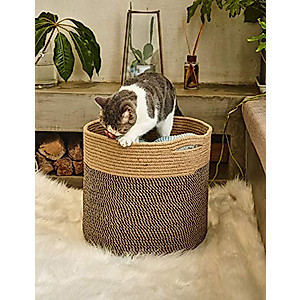 Goodpick Jute Rope Basket with Handles for Toys (Set of 2)