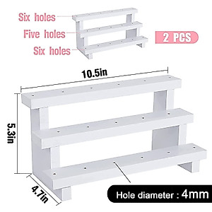 ANPHSIN Wood Cake Pop Stands - 2 PCS Wooden Lollipop Holders, 3 Tier 17 Holes Cake Pop Holder Display Risers Fit 0.16" / 4mm Lollipop Sticks for Dessert Table of Wedding, Birthday Party (White)