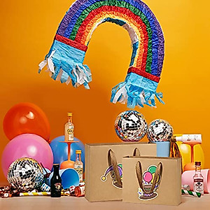 Paper Bags 10.6x3.1x8.3" 25Pcs BagDream Gift Bags Heavy Duty Kraft Brown Gift Paper Bags with Handles Soft Cloth, Party Favor Bags, Shopping Bags, Retail Bags, Merchandise Bags, Wedding Party Gift Bags