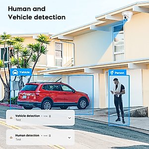 UltraHD 8MP Full Color POE IP Camera Compatible for Hikvision, Human&Vehicle Detection, 24/7 Full Time Color Night Vision,2.8mm Fixed Lens,Built-in Microphone,WDR,IP67 Outdoor