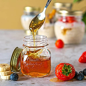 Bormioli Rocco Quattro Stagioni set of 4 Clear Airtight Mason Jars, 5 Oz. Made from BPA Free Durable Glass, Made In Italy.