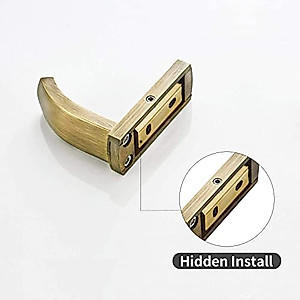 BigBig Home Brass Towel Hook, Gold Coat Hook Bathroom Robe Hooks Antique Clothes Hanger Wall Hook Kitchen Wall Mount 2 Pack