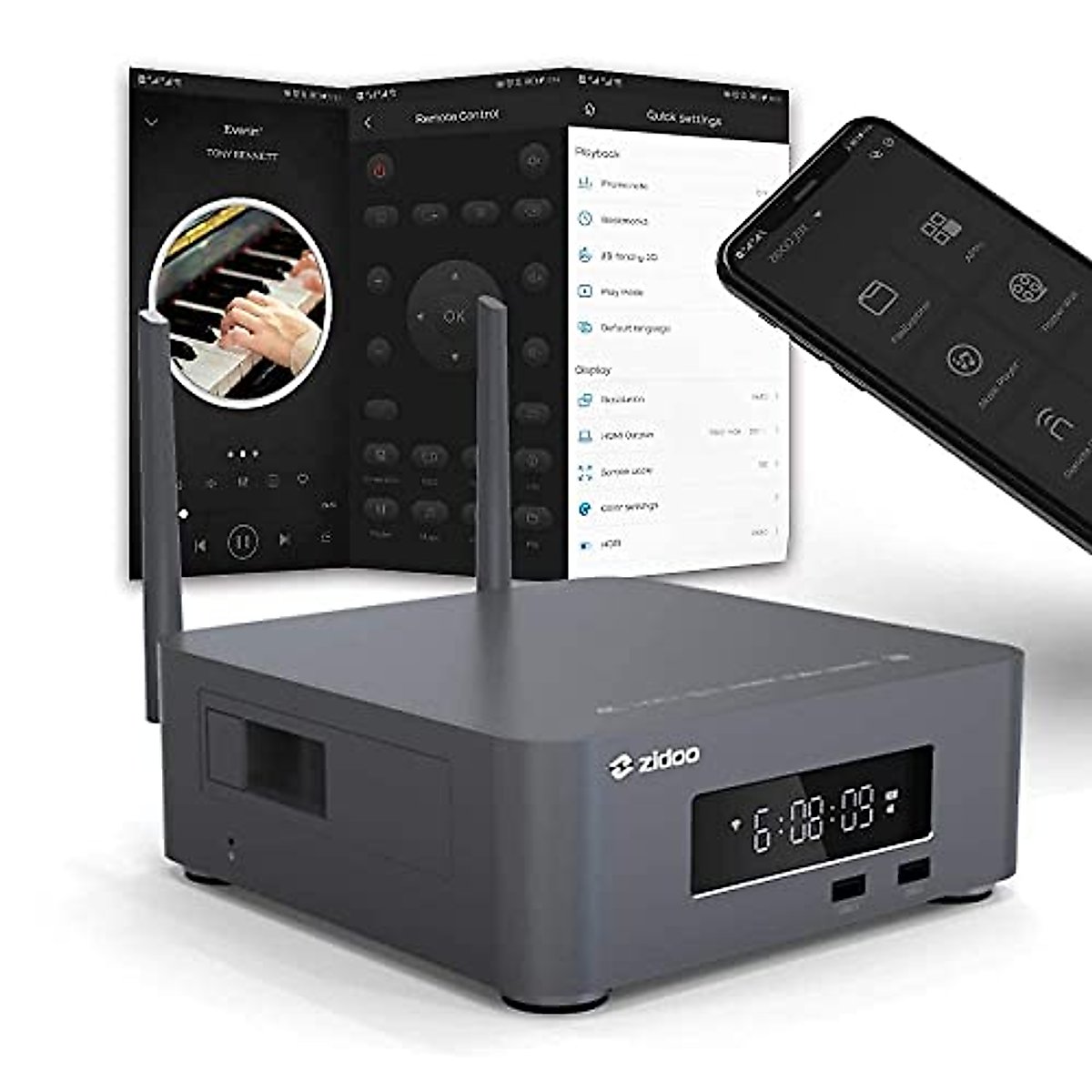 Zidoo Z10 Pro 4K Media Player, Realtek 1619DR 2G+32G 4K HDR Android 9.0 TV Box Supporting All HDR Technology, WiFi and Ethernet, NAS and PC, HDD Bay up to 14TB Set Top Box