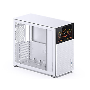 JONSBO D41 MESH SC White ATX Computer Case with Screen,ATX/M-ATX Mainboard/Support RTX 4090(335-400mm) GPU 360/280AIO,Power ATX/SFX: 100mm-220mm Multiple Tool-Free Design,White