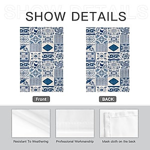 Double-sided garden flag Blue Talavera Mexican Tile Outdoor Flag Garden Flag Yard Outdoor Decoration （12×18in）.