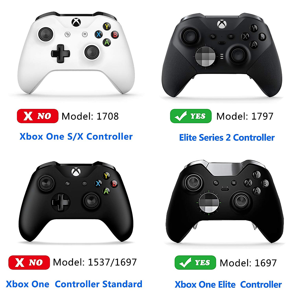 4 pcs Trigger Paddles and 2 Interchangeable D-Pads Metal Stainless Steel Replacement Parts for Elite Series 2 and Xbox one Elite Controllers (Blue)