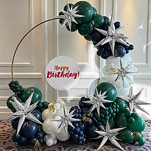 12 PCS Star Balloons Foil Star Balloons Large Silver Explosion Star Aluminum Foil Balloons for Birthday Wedding Baby Shower Bachelorette Party Disco Party Decorations Supplies