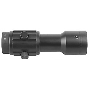 Vector Optics 5X Tactical Maginifier with Flip-to-Side Detach Quick Release QD Picatinny Mount and Flip-up Scope Lens Cover for Red Dot Reflex Sight (Matte Black)