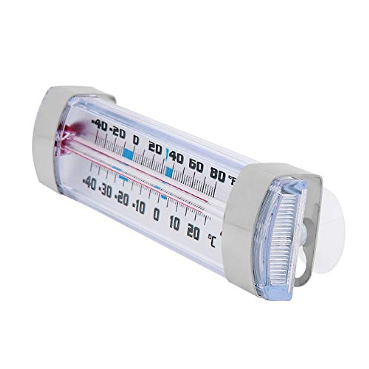 Escali AHF2 Shatter Proof Glass Refrigerator Freezer Thermometer with Suction Cups, Safe Temperature Indications, Fridge and Freezer Temperature Zones NSF Certified