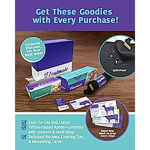 HAULMATE Vacuum Seal Bags (Set of 2) - 8"x50" Food Saver Vacuum Sealer Bags Rolls with Roll Cutter, Maximum Airtight Sealer Suction, 7-Layer Pierce-Resistant Material, Clamp Vacuum Sealer Compatible