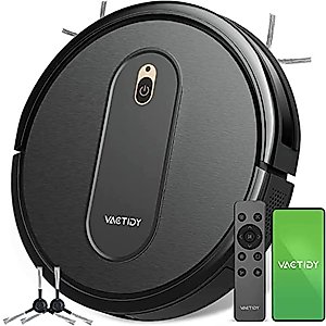 Vactidy Nimble Robot Vacuum Cleaner, 2000Pa Strong Suction Robotic Vacuums, Super Slim, Quiet, Schedule Setting, Self-Charging, App/WiFi/Alexa/Siri Control, Ideal for Hard Floor, Carpet, Pet Hair