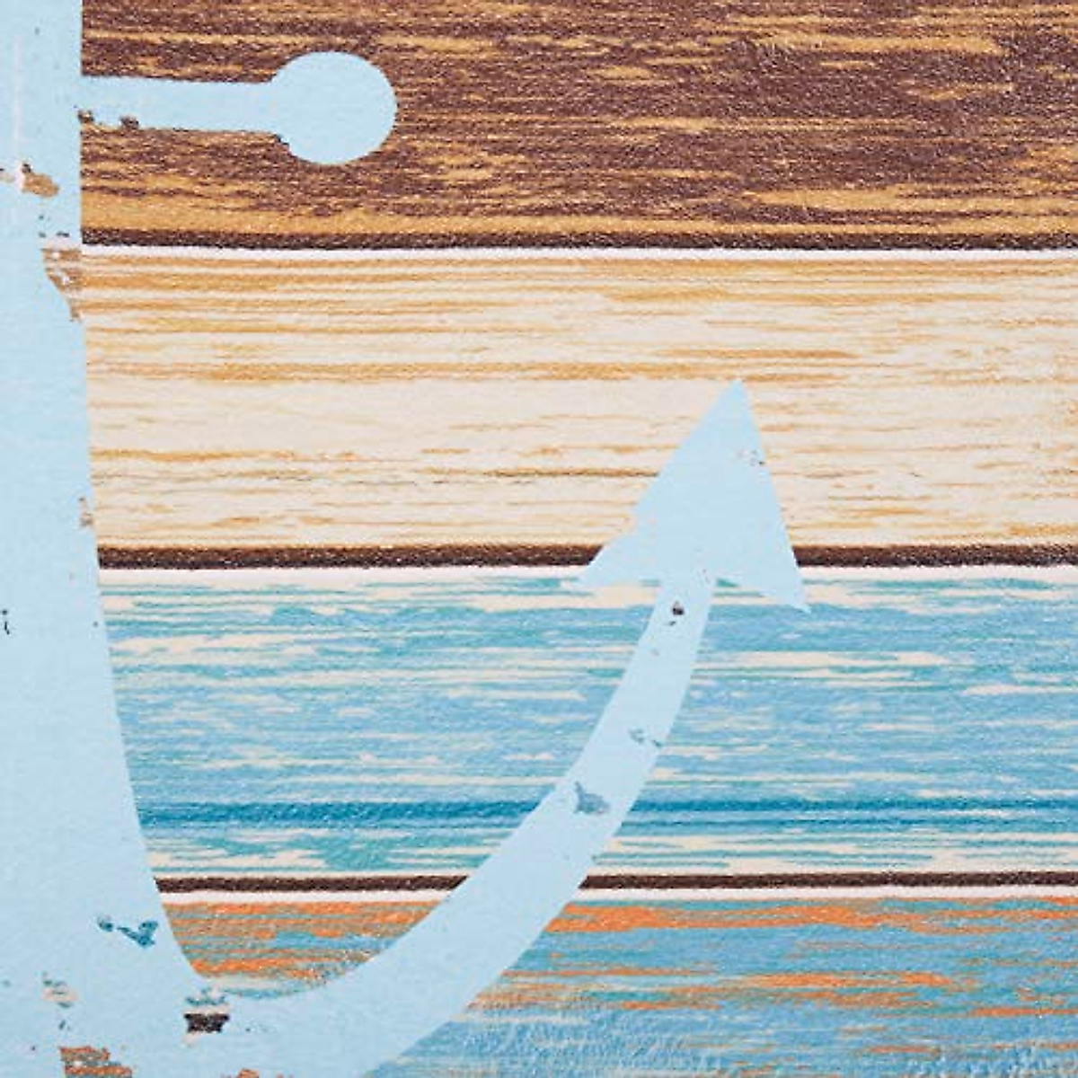 Bathroom Rugs, Kitchen Rug Non-Slip Soft Absorbent Bath Mats with Nautical Anchor Flannel for Bathroom Kitchen and Hallway 24 inches X 71 inches Turquoise/Brown