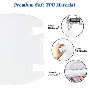 Forjume Car Door Handle Scratch Protector, 8PCS Transparent Car Door Handle Cup Protector Film Sticker Clear Door Bowl Paint Anti-Scratches Protection Film, Universal Fits