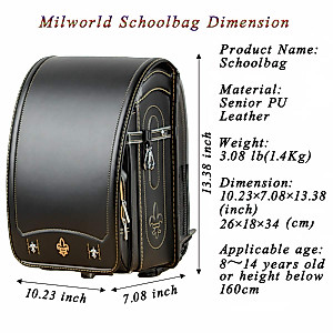 ransel randoseru backpack japanese automatic school bags Senior waterproof PU leather