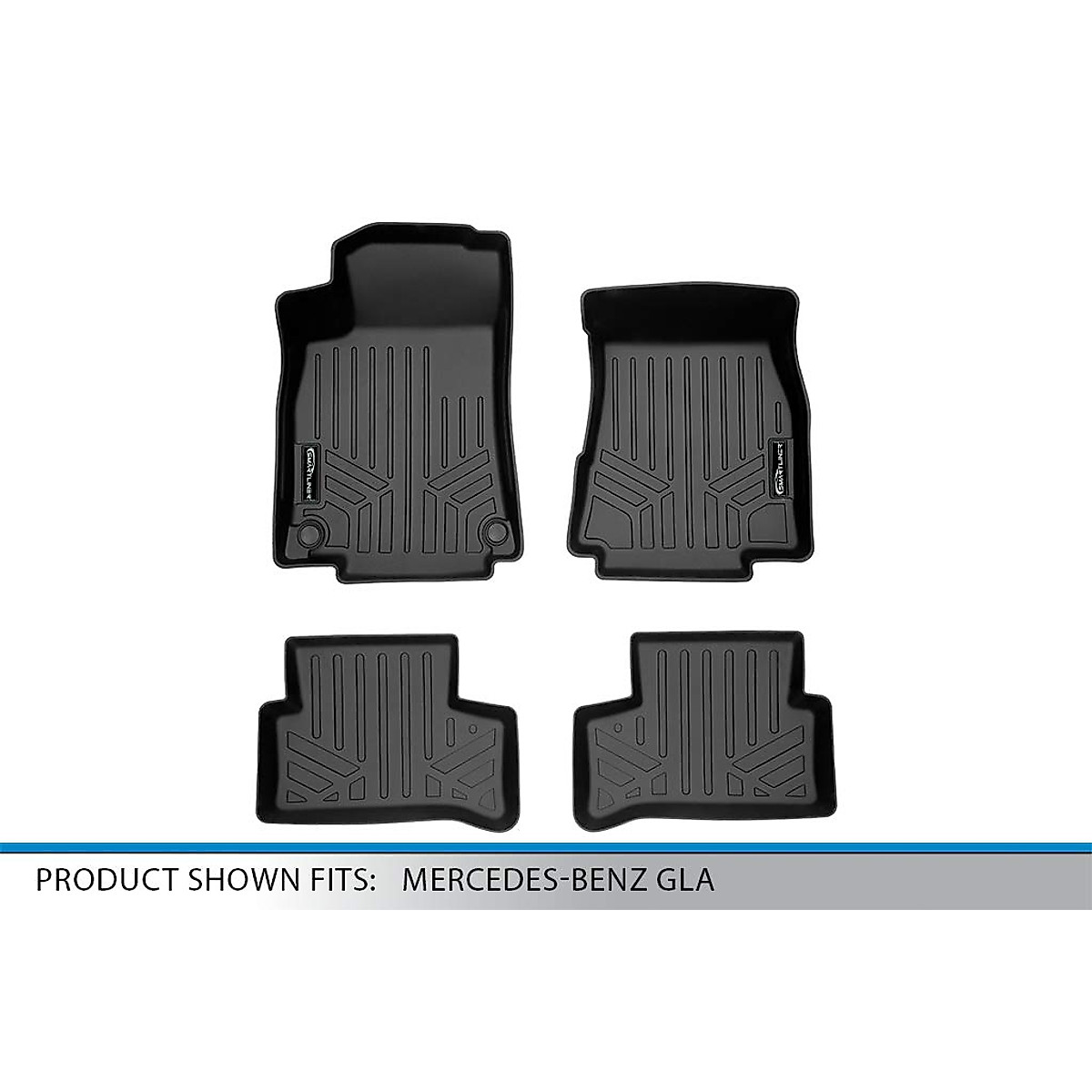 SMARTLINER SA0533/B0533 All Weather Custom Fit 2 Row Black Floor Mat Liner Set for 2021 Mercedes-Benz GLA-Class