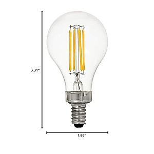 SYLVANIA LED TruWave Natural Series Ceiling Fan / Fixture Light Bulb, 40W A15 Soft White Candelabra Base, Dimmable, Clear - 2 Pack