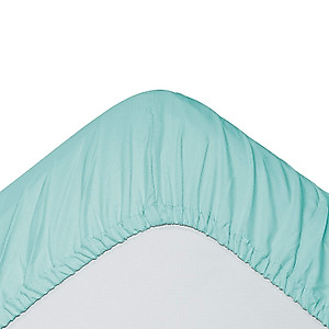 THE BASIC LIVING Extra Soft Microfiber Standard Crib Sheet, Breathable Cool Toddler Mattress Fitted Sheet, 28 x 52 inches Baby Sheet for Boys Girls, Aqua Splash