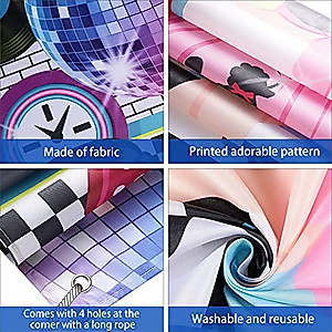 50s Party Decorations, 50's Photo Diner Backdrop, 50's Rock and Roll Banner Backdrop, Large 1950's Background Photobooth Prop, Back to 50's Rocking Party Backdrop for Baby Shower Birthday Party Supply