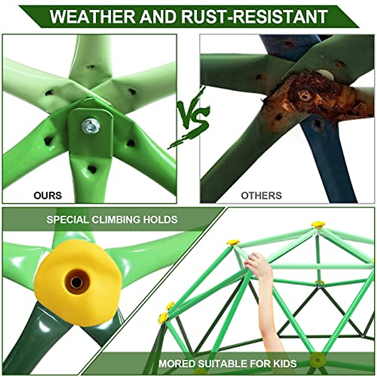 JYGOPLA 10FT Climbing Dome for Kids 3-8, Geometric Dome Climber Play Center with Rust & Uv Resistant, Supporting 800lbs, Kids Jungle Gym Playground Indoor/Outdoor with Much Easier Assembly