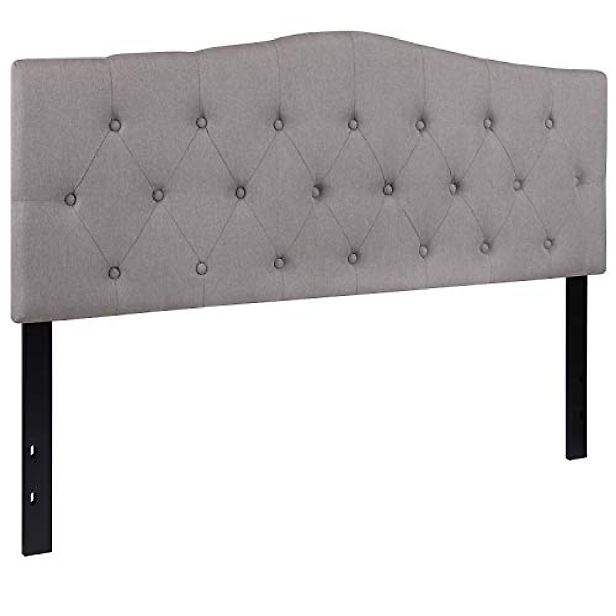 Flash Furniture Cambridge Tufted Upholstered Queen Size Headboard in Light Gray Fabric
