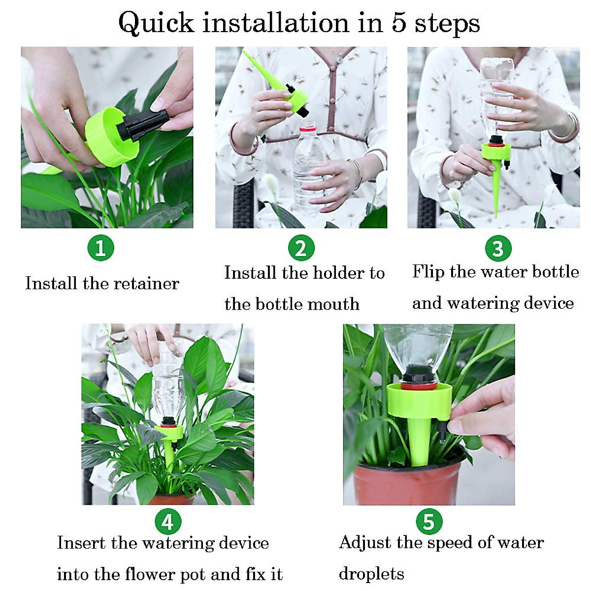 ARTEM Self Plant Watering Spikes Auto Drippers Irrigation Devices Vacation Automatic Plants Water System with Adjustable Control Valve Switch Design for Houseplant, Gardenplant, Officeplant 12 Pack