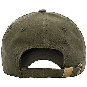KB-LOW OLV Classic Cotton Dad Hat Adjustable Plain Cap. Polo Style Low Profile (Unstructured) (Classic) Olive Adjustable