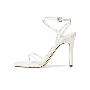 Calvin Klein Women's TEGIN Heeled Sandal, White, 8
