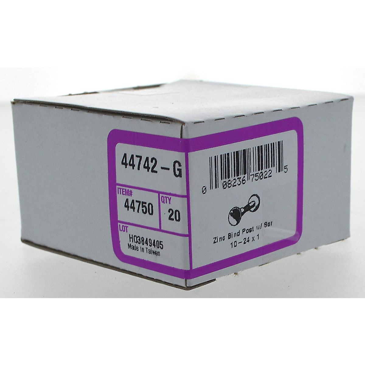 Hillman 44750#10-24 x 1" Steel Binding Post (Includes Screw), Zinc,20