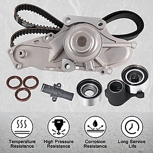 Somusen Timing Belt Kit with Water Pump Compatible with 2003-2018 Honda Accord Crosstour Odyssey Pilot Ridgeline MDX RDX RL TL TSX ZDX Saturn Vue 3.0L 3.5L 3.7L Replaces TKH002 TCKWP329 19200-RDV-J01