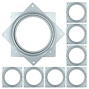 LIVTE 8 Pack 6 Inch Lazy Susan Bearing Bar Stool Swivel Plate, 5/16'' Thick Lazy Susan Hardware 220 LB Capacity Ball Bearing Swivel Plate for Kitchen Cabinet, Craft Project, Serving Trays, Silver