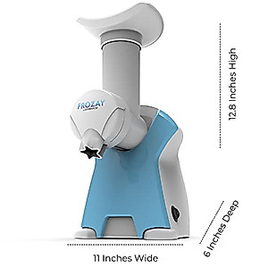 Drinkpod Frozay: The Ultimate Healthy Frozen Dessert Maker - Dairy-Free, Vegan Ice Cream, Soft Serve Frozen Yogurt, Fruit Sorbet, and Sherbet Machine with Simple One Push Operation With Recipe Book (Frozay White)