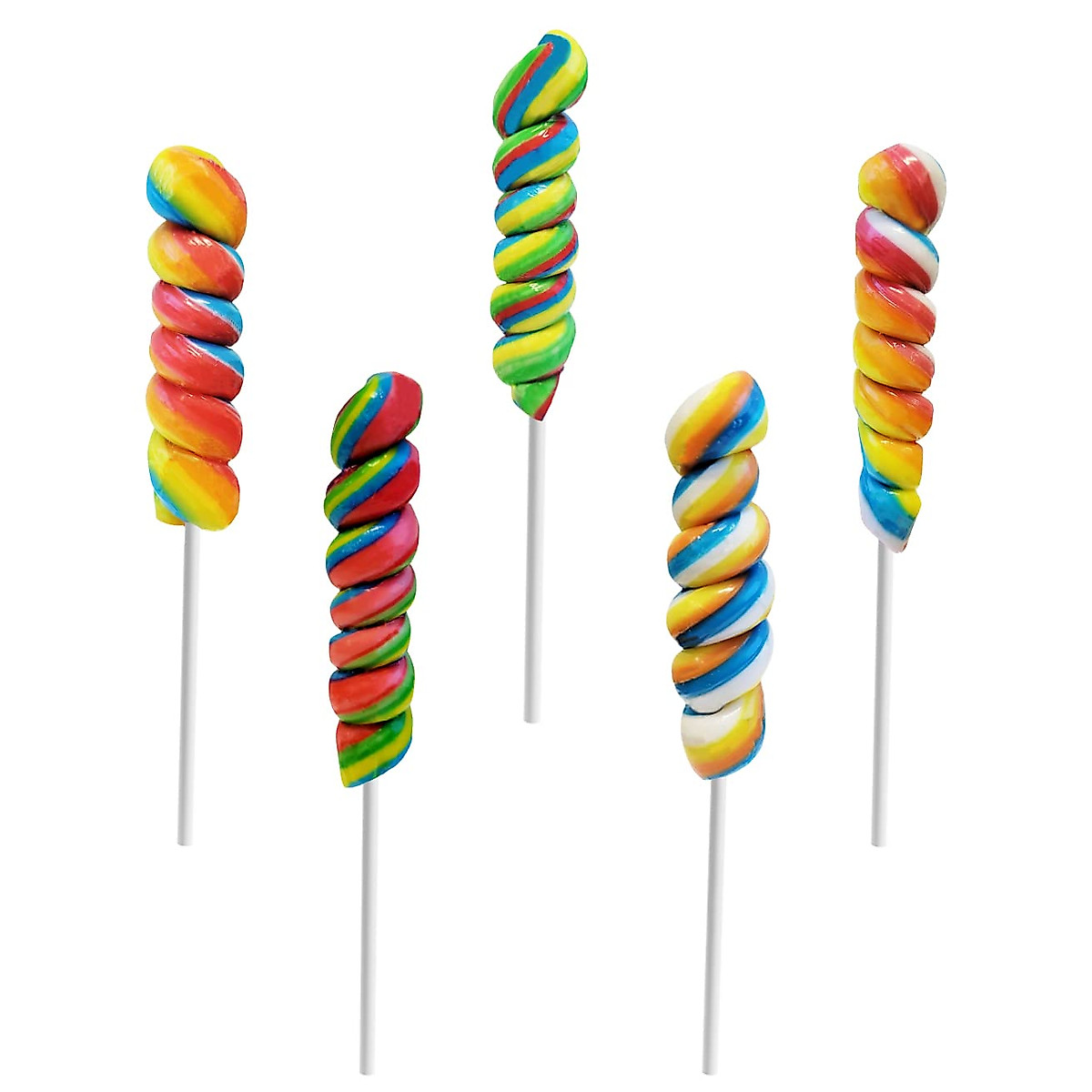 The Dreidel Company Rainbow Twist Lollipop, Mixed Fruit Flavor, Individually Wrapped, 3" Inch Sucker (12-Pack)