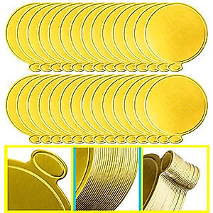 MotBach 200 Pcs Round Golden Cardboard, 3.5 Inch Round Mini Cake Boards, Mousse Cake Base, Cake Paper Board, Circle Patries Cardboard, Cupcake Base Display, Dessert Board