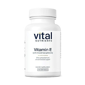 Vital Nutrients Vitamin E with Mixed Tocopherols | Potent Antioxidant Supplement to support Cardiovascular Health* | Gluten and Dairy Free | 100 Softgels