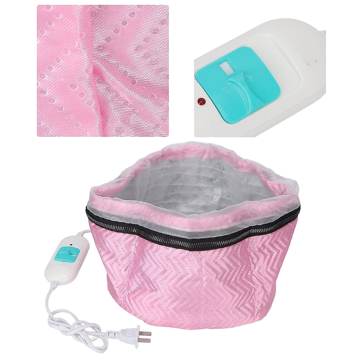 Hair Steamer Cap Hair Thermal Treatment Cap Temperature Adjustable Hot Dye Cap Deep Conditioning Electric Hood for Home Scalp Care,110‑220V,US Plug Valentine's Day