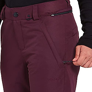 Volcom Women's Frochickie Insulated Lined Snow Pant, Merlot S2, X-Large