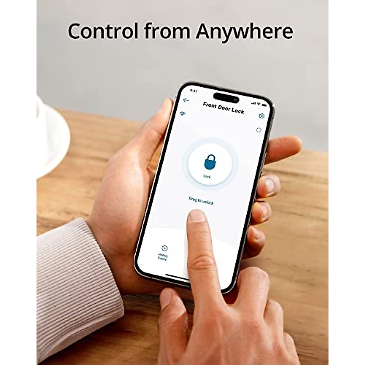 eufy Security Smart Lock C210, 5-in-1 Keyless Entry Door Lock, Built-in WiFi Deadbolt, Smart Door Lock, No Bridge Required, Easy Installation, Touchscreen Keypad, App Remote Control, BHMA Cert
