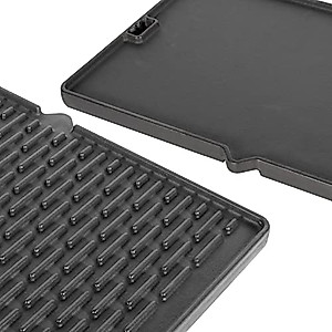 BBQ Future 7404 Reversible Cast Iron Griddle for Weber Griddle Insert Summit 400/600 Series Gas Grill Summit E670 E450 S470 E450, Grill Accessories for Weber Summit Gold, Black